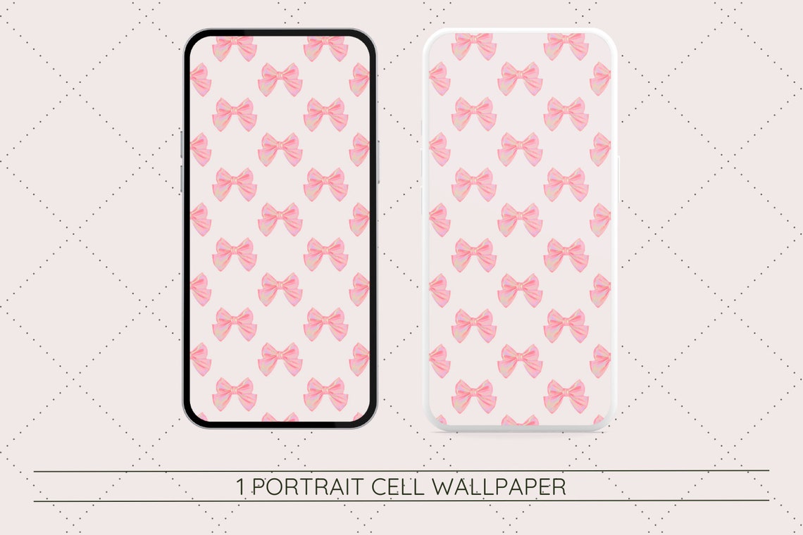 Pink Iridescent Bows Portrait Cell Wallpaper >> Cell Wallpaper, Digital ...