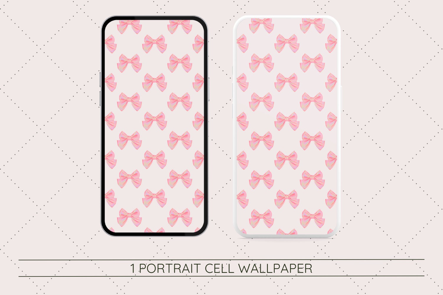 Pink Iridescent Bows Portrait Cell Wallpaper >> Cell Wallpaper, Digital ...