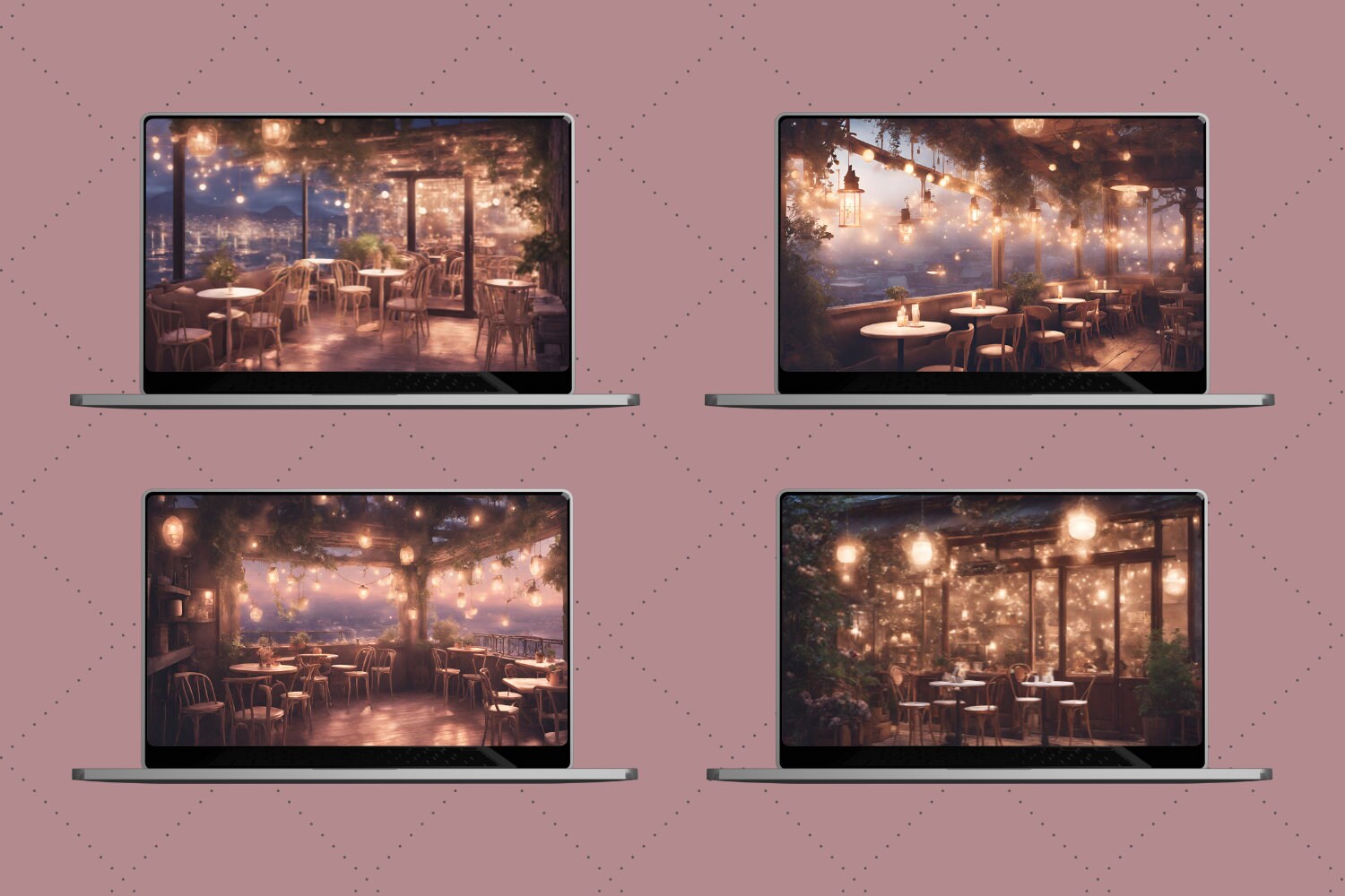 Dreamy Soft Romantic Café Wallpaper Bundle, 10 Phone Wallpapers, 10 ...