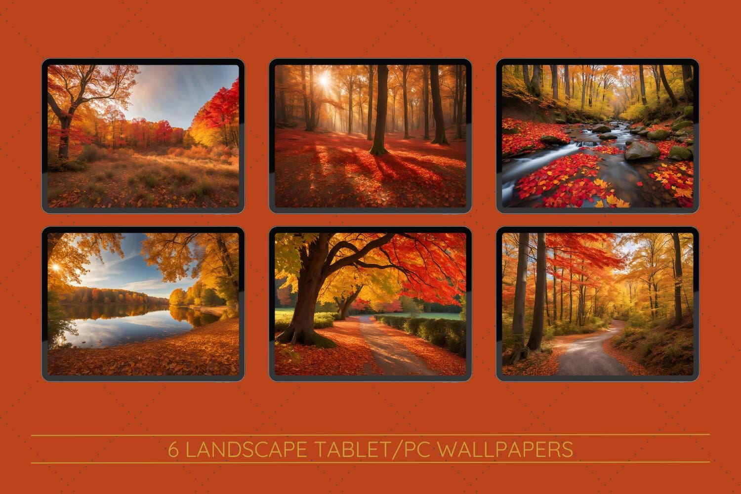 Autumn Landscapes Scenery Wallpaper Bundle, 6 Desktop/tablet Wallpapers ...