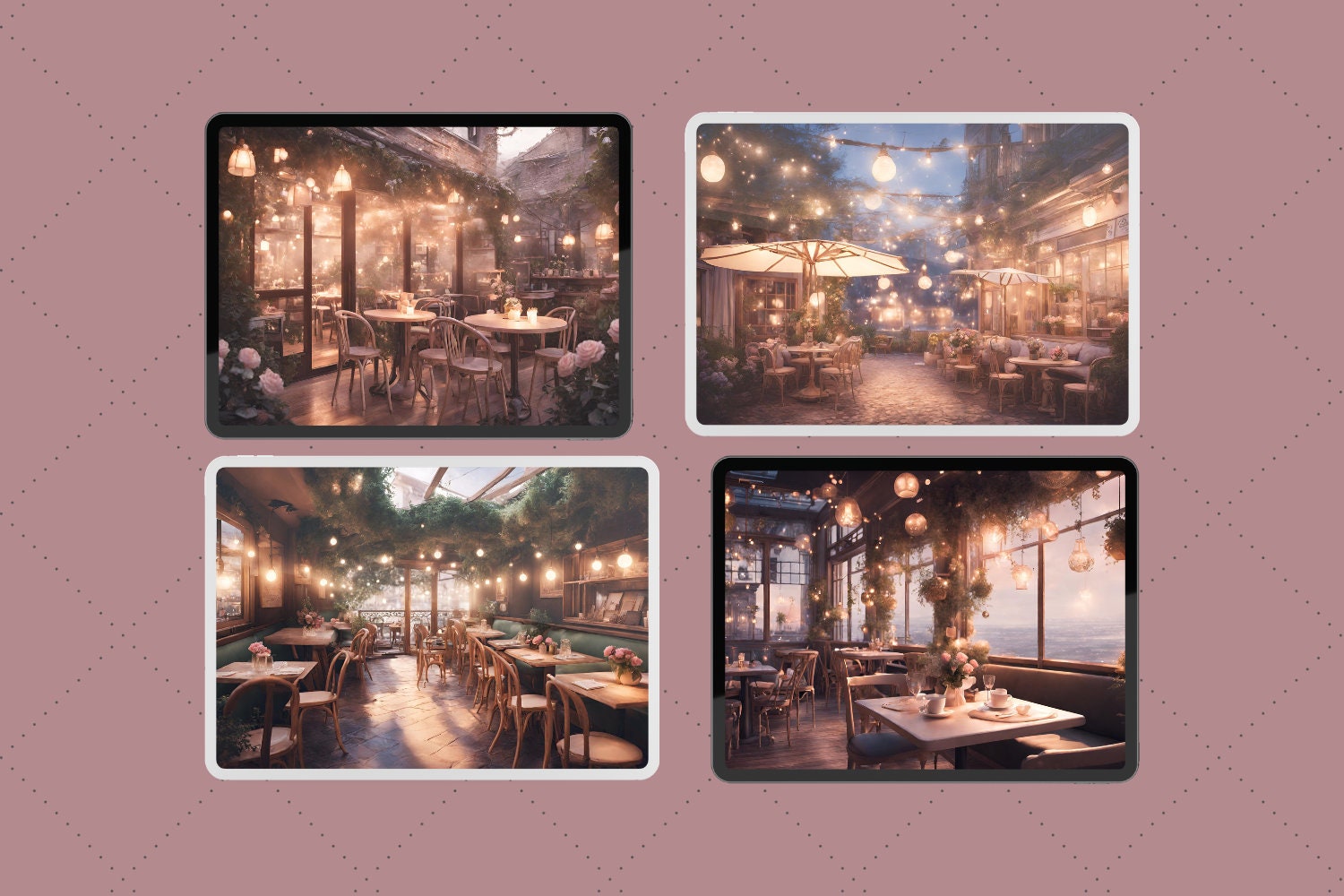 Dreamy Soft Romantic Café Wallpaper Bundle, 10 Phone Wallpapers, 10 ...