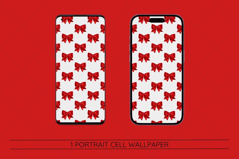 Red Bows Portrait Cell Wallpaper >> Cell Wallpaper, Digital Wallpaper ...