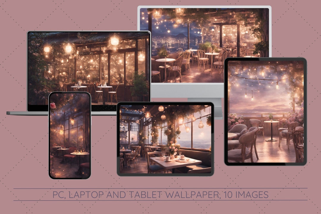 Dreamy Soft Romantic Café Wallpaper Bundle, 10 Phone Wallpapers, 10 ...