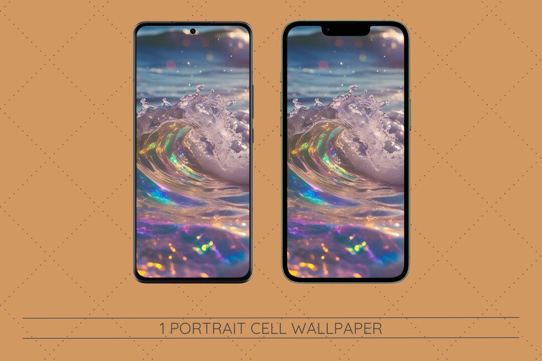 Sparkly Rainbow Ocean Wave Portrait Cell Wallpaper >> Cell Wallpaper ...