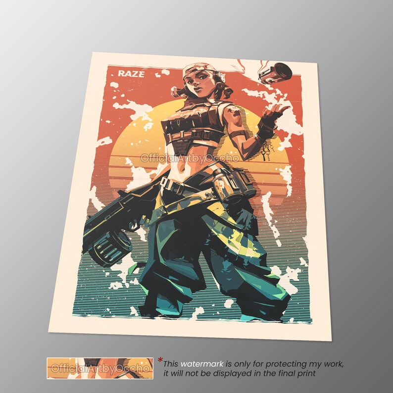 Valorant Poster Raze, Omen, Skye, Phoenix, Fade, Chamber Gaming Wall ...