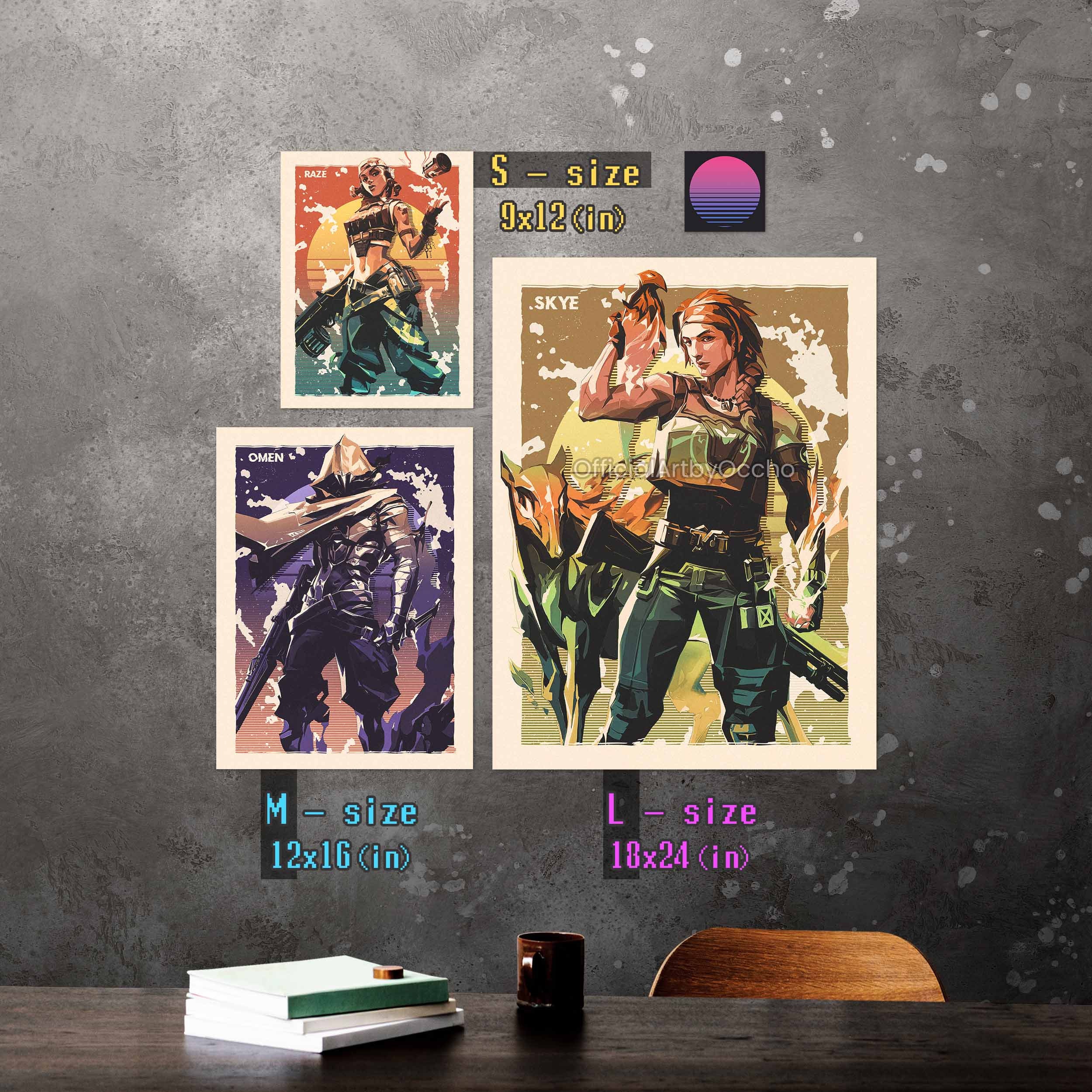 Valorant Poster Raze, Omen, Skye, Phoenix, Fade, Chamber Gaming Wall ...