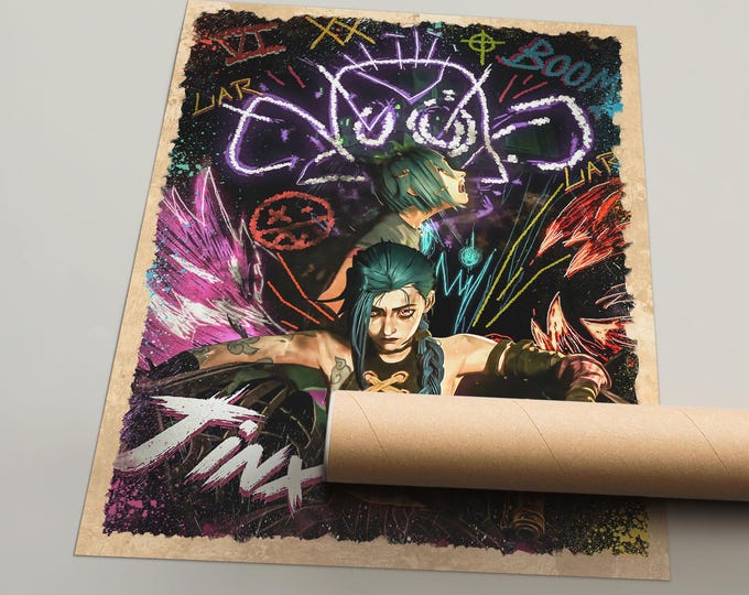League of Legends Arcane Jinx Spray Painting A4 - Etsy.de
