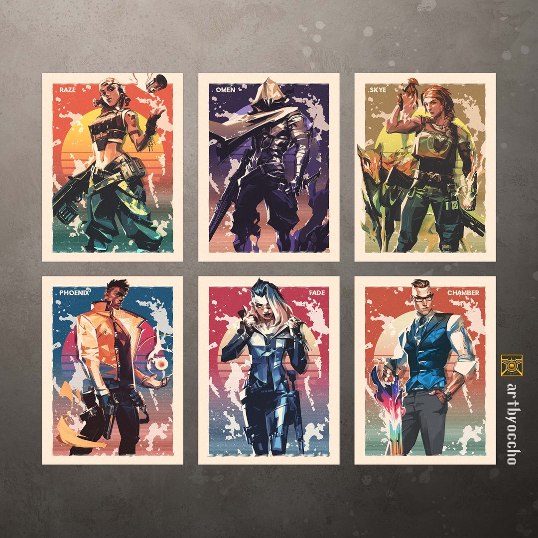 Valorant Poster Raze Omen Skye Phoenix Fade Chamber - Etsy
