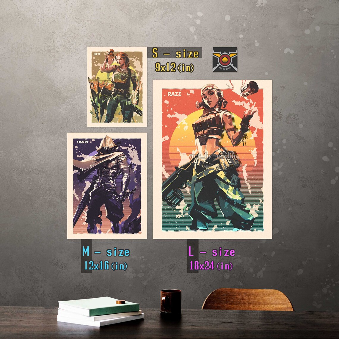 Valorant Poster Raze Omen Skye Phoenix Fade Chamber - Etsy