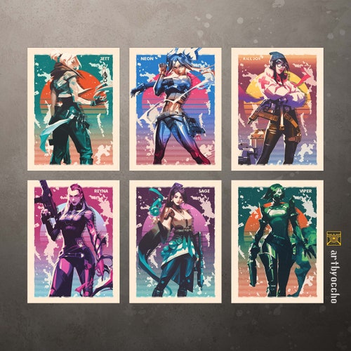 Buy Valorant Poster Jett Neon Killjoy Reyna Sage Viper Online in India ...