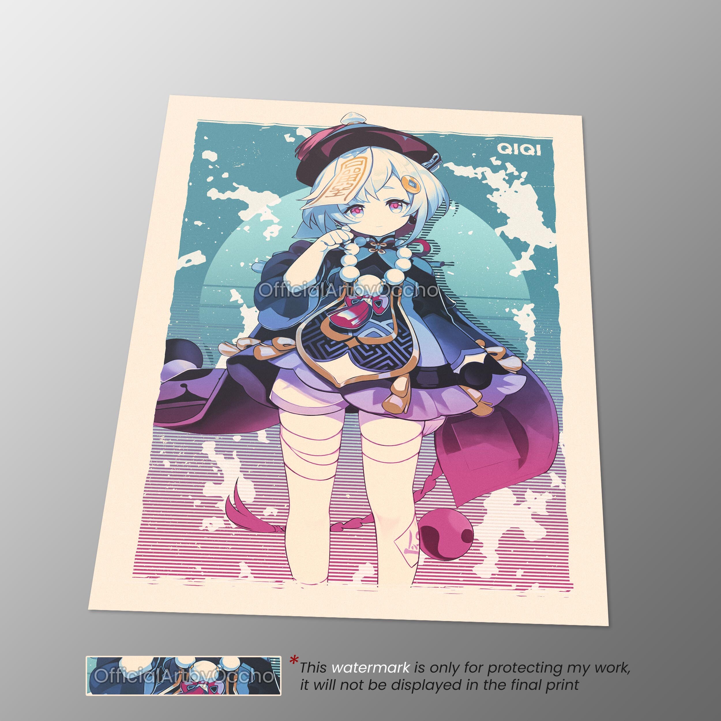 Genshin Impact Poster Qiqi, Xinyan, Barbara, Chongyun, Yanfei, Sayu ...