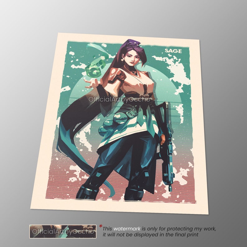 Sage Valorant Poster Valorant Sage Matte Paper Art Print, Gaming Wall ...