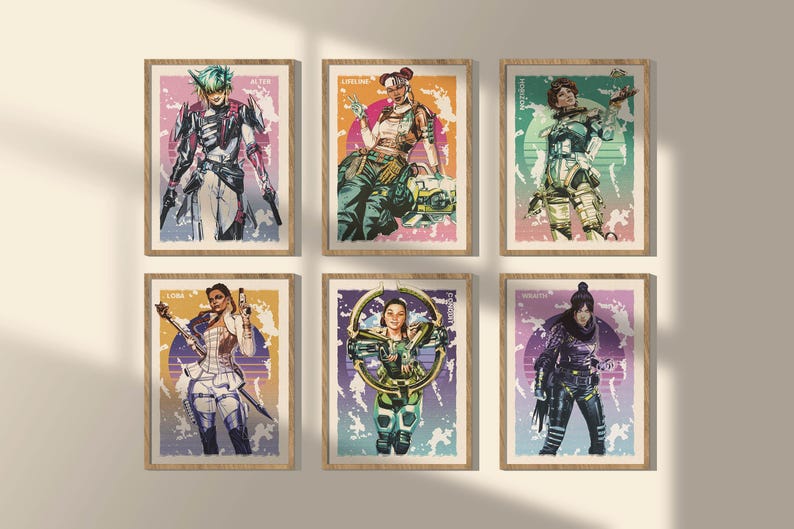 Apex Legends Art Print Poster Set: Alter, Lifeline, Horizon, Loba ...