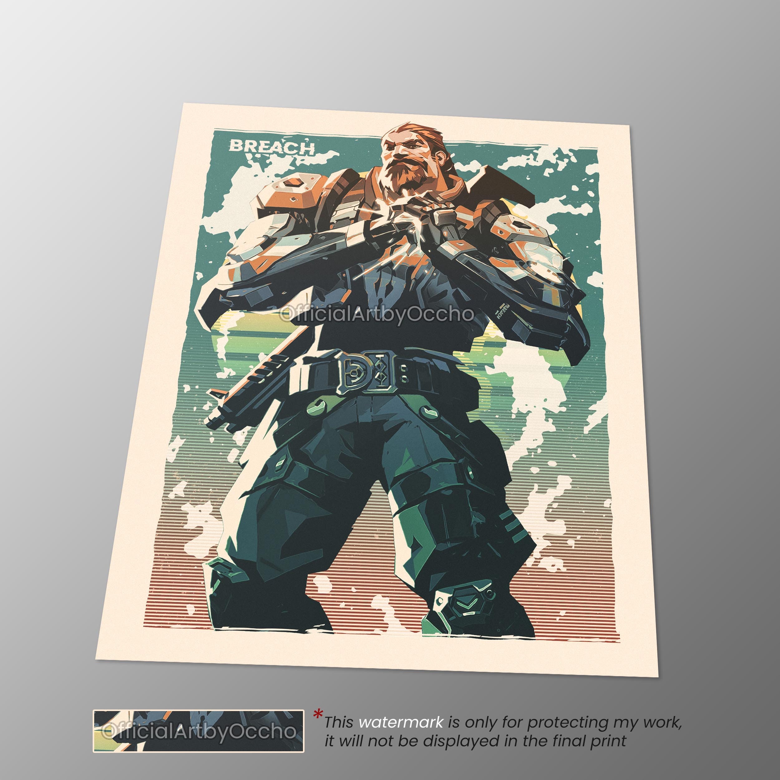 Breach Valorant Poster Valorant Breach Matte Paper Art Print, Gaming ...