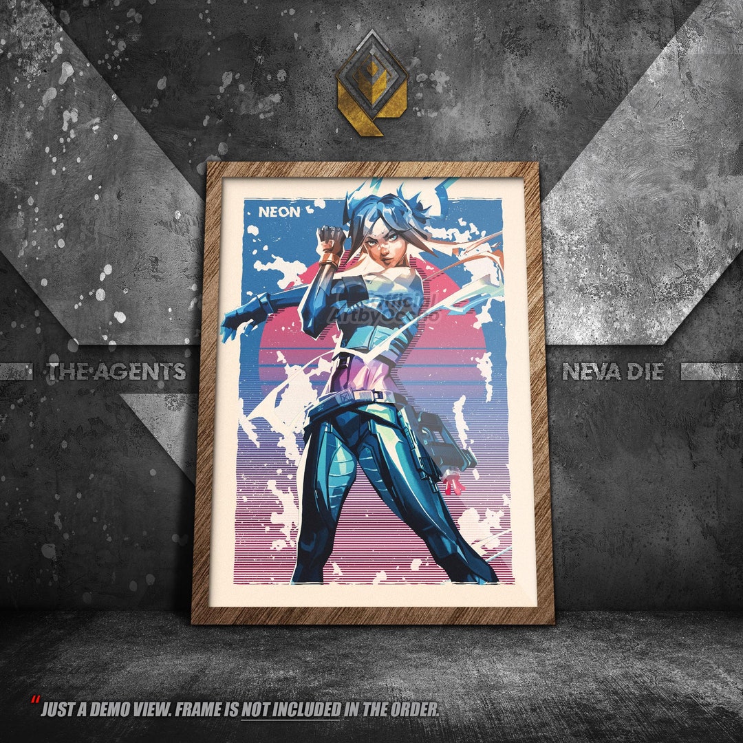 Valorant Neon Poster, Valorant Poster, Neon Valorant Art Print, Valorant Gaming Wall Art, Game ...