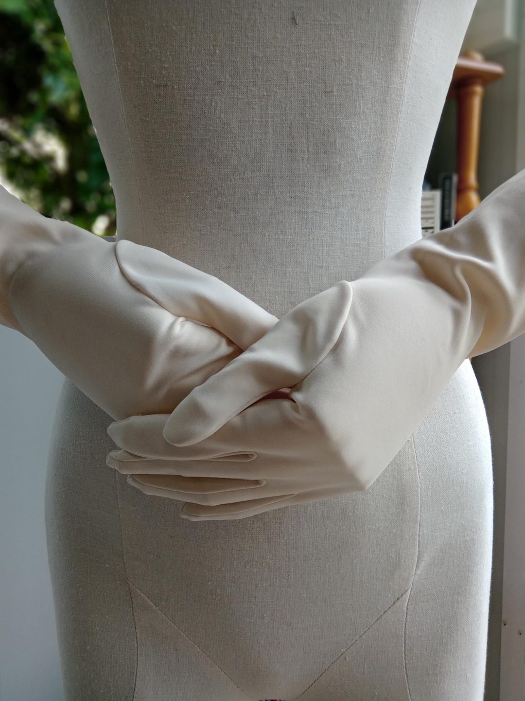 Vintage Below Elbow Stretch Gloves - Etsy