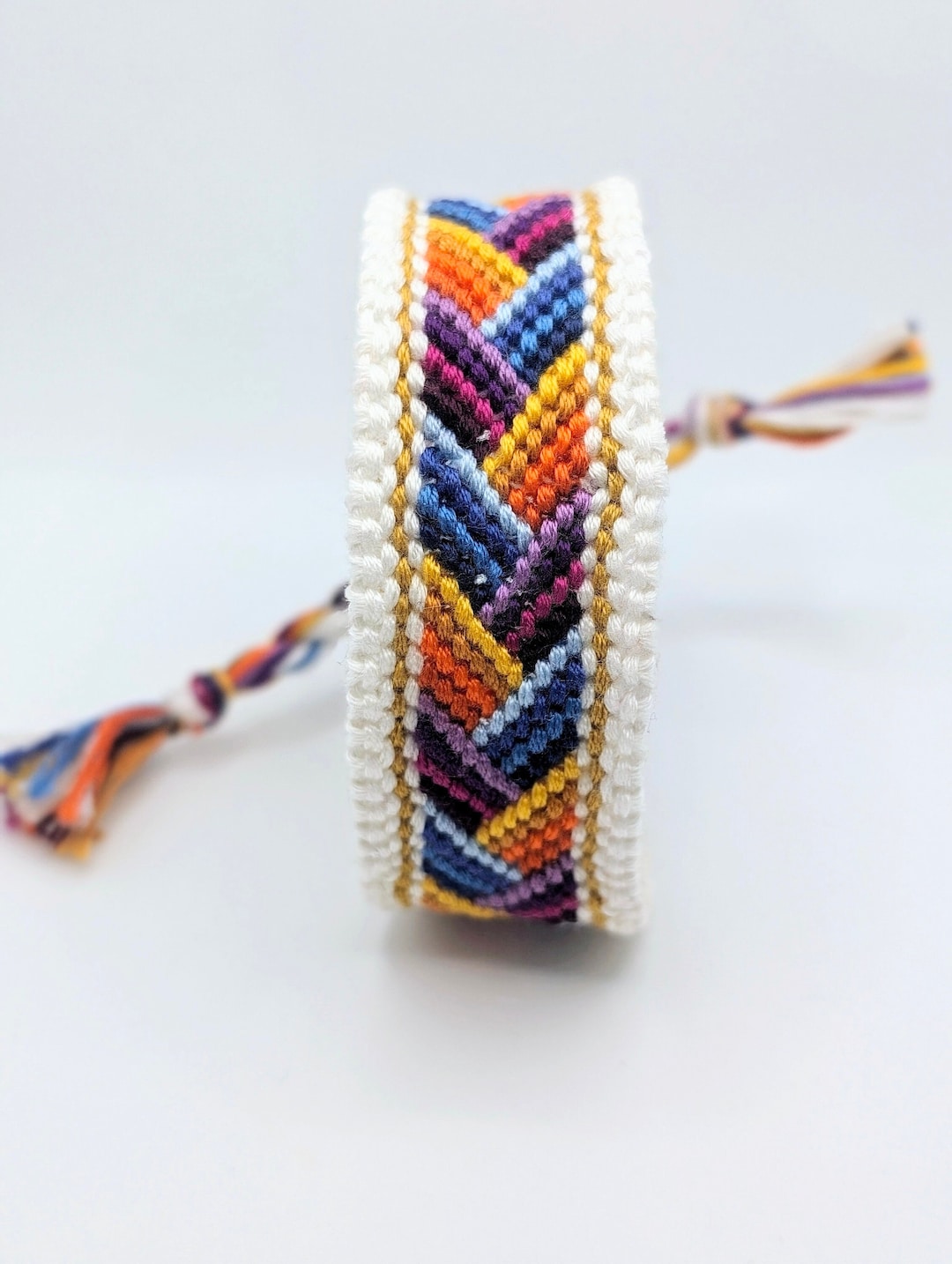 Chevron Braid Friendship Bracelet, Ombre, Rainbow Colours - Etsy