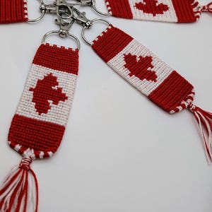 ELBOWS UP, CANADA! Canadian Flag, Hand-knotted, Hand-woven Keychain ...