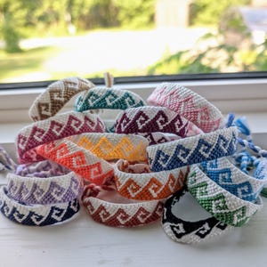 Greek Wave Friendship Bracelet, DMC Embroidery Floss, Hand-knotted ...