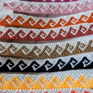 Greek Wave Friendship Bracelet, DMC Embroidery Floss, Hand-knotted ...