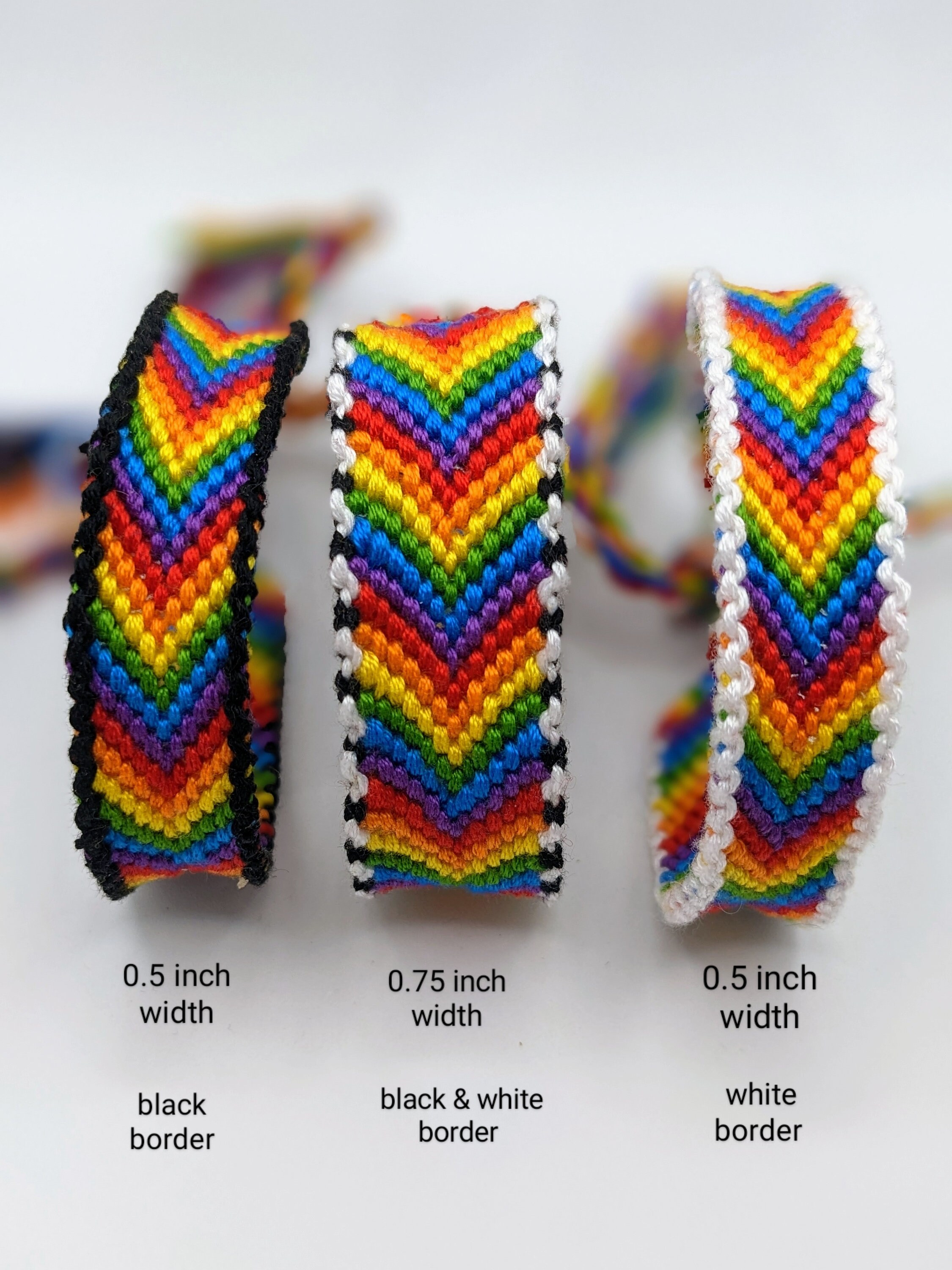 Rainbow Chevron Bracelet Friendship Bracelet Pride Bracelet - Etsy Canada