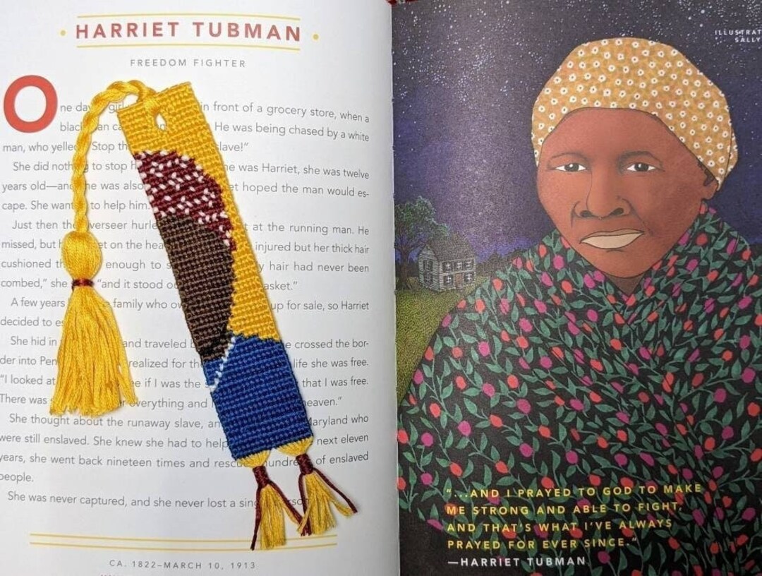 Bookmark: Harriet Tubman, Black History, Hand-knotted, Hand-woven made ...