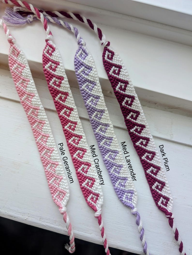 Greek Wave Friendship Bracelet, DMC Embroidery Floss, Hand-knotted ...