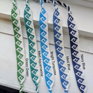 Greek Wave Friendship Bracelet, DMC Embroidery Floss, Hand-knotted ...