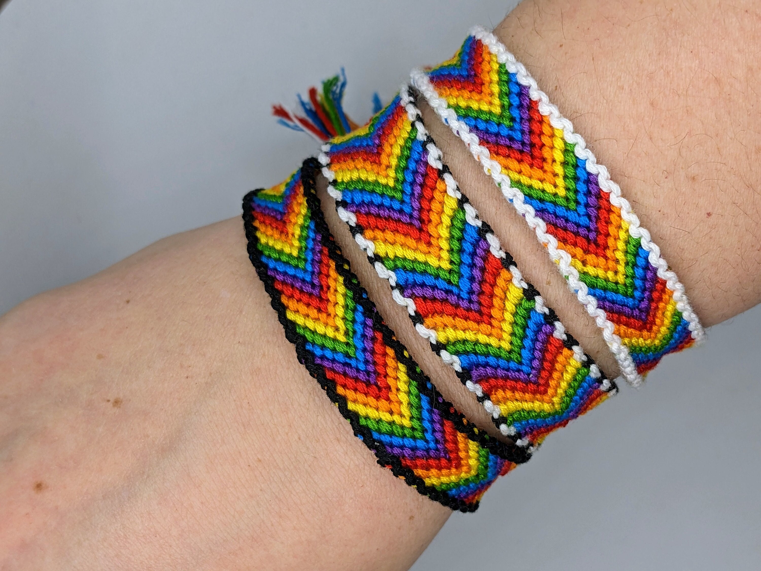 Rainbow Chevron Bracelet Friendship Bracelet Pride Bracelet - Etsy Canada