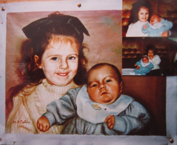 2 Person Portrait Inc Choice of Frame Black or Gold or Box - Etsy