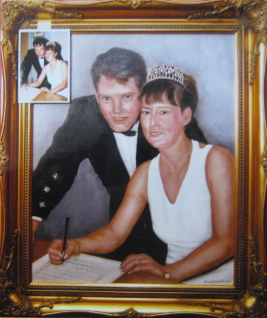 2 Person Portrait Inc Choice of Frame Black or Gold or Box - Etsy
