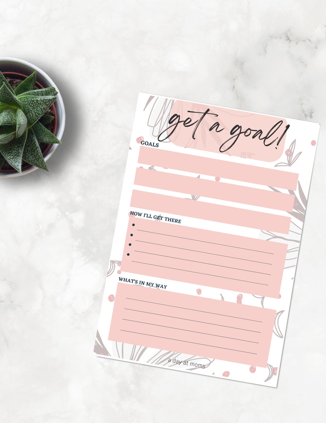 Get a Goal Worksheet | Digital Prints | Goal Printable | Goal Setting ...