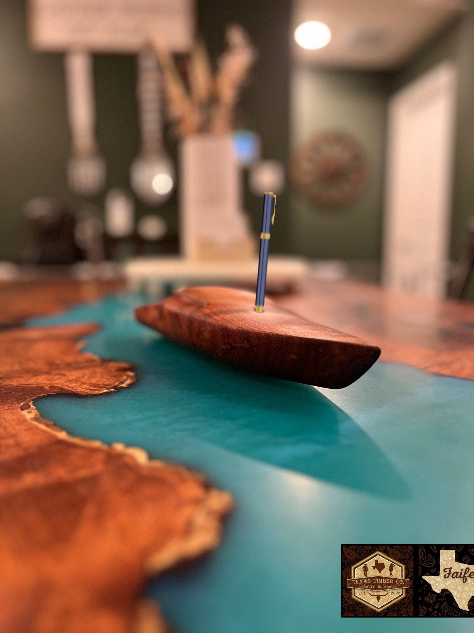 Mesquite Wood Hand-chiseled Boat Pen Holder and Paperweight, Unique ...