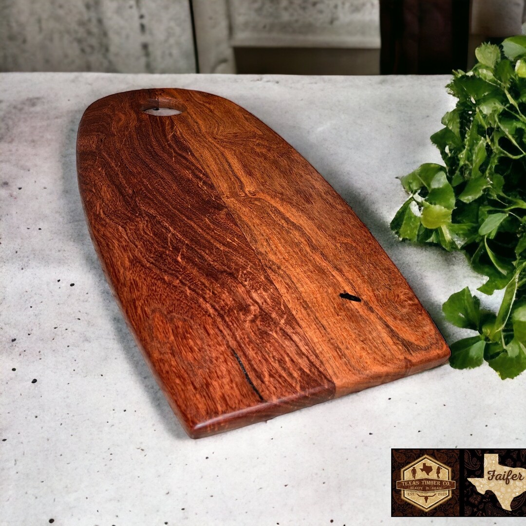 Handmade Oval Mesquite Cutting Board | Engraved Bread Board - Etsy