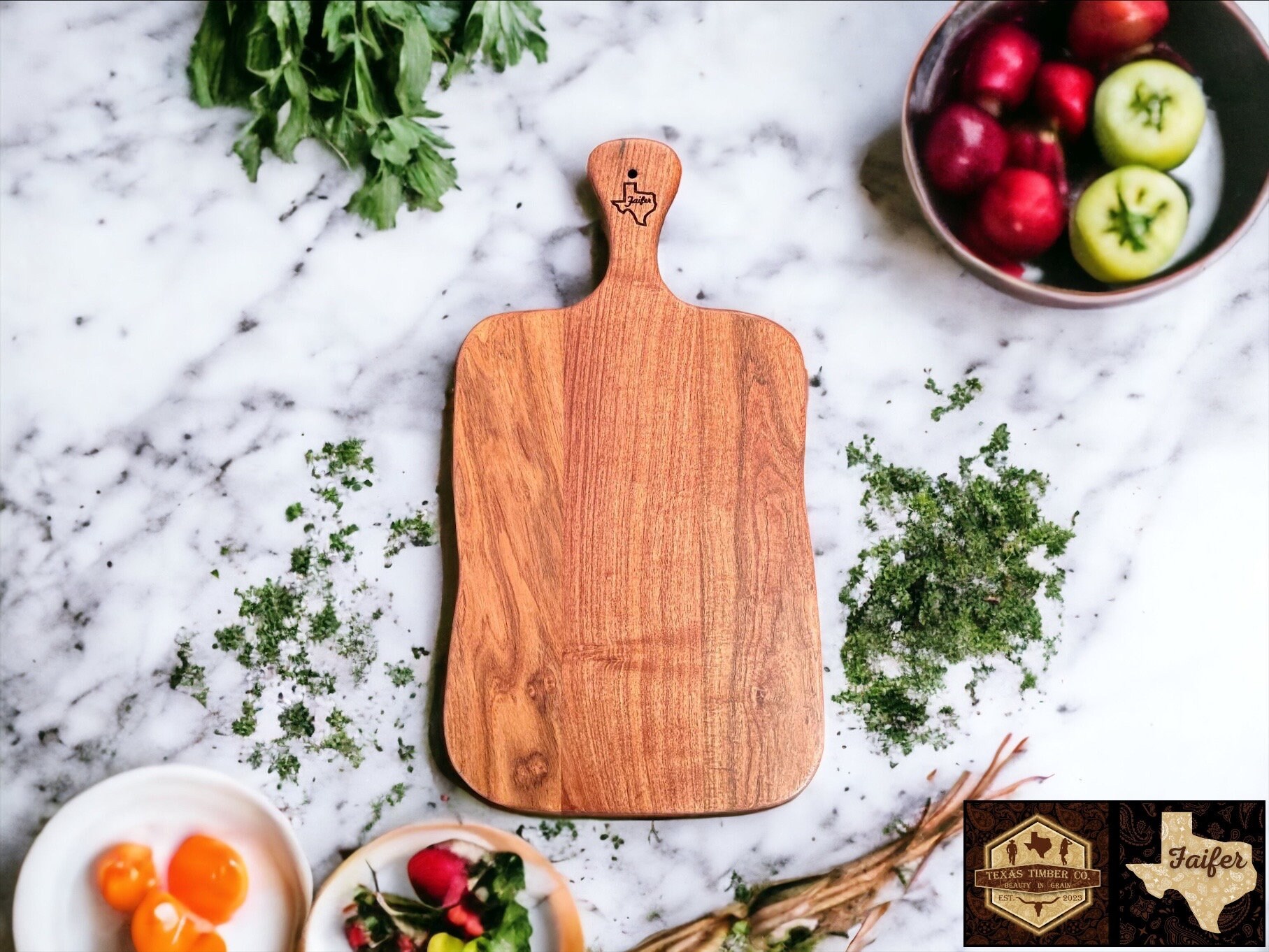 Mesquite Wavy Cutting Board - Handcrafted Art | Unique Wood Grain ...