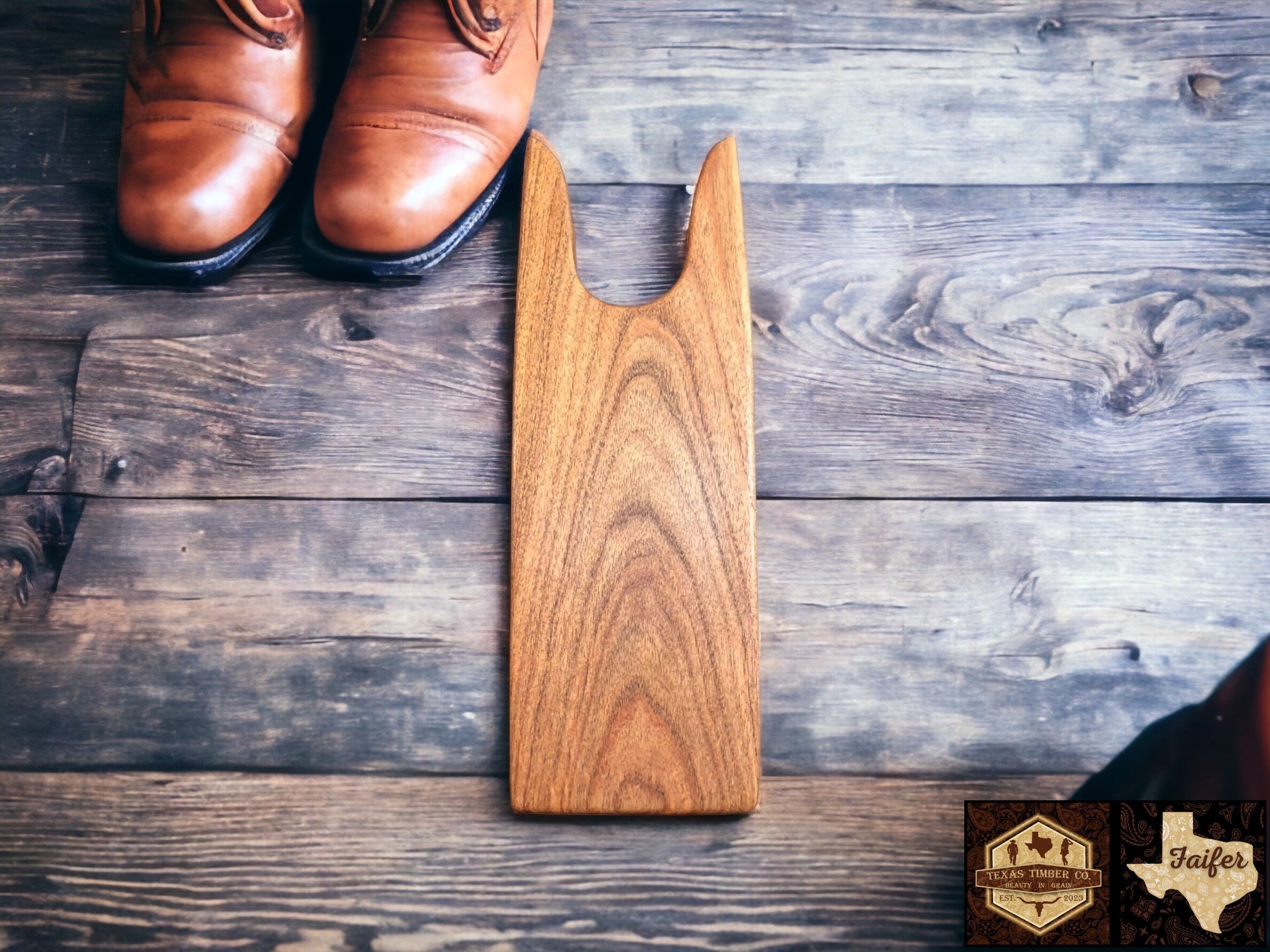 Rustic Mesquite Wood Bootjack - Handcrafted Boot Remover for Your Front Door - Easy Boot Removal ...