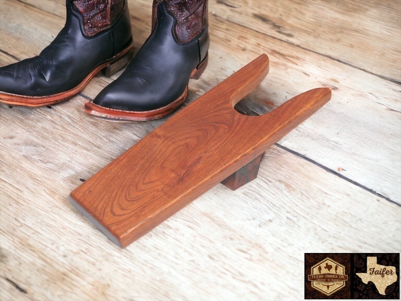 Rustic Mesquite Wood Bootjack - Handcrafted Boot Remover for Your Front Door - Easy Boot Removal ...