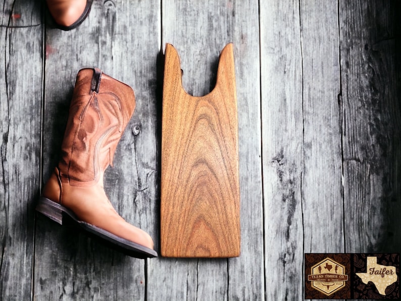 Rustic Mesquite Wood Bootjack - Handcrafted Boot Remover for Your Front ...