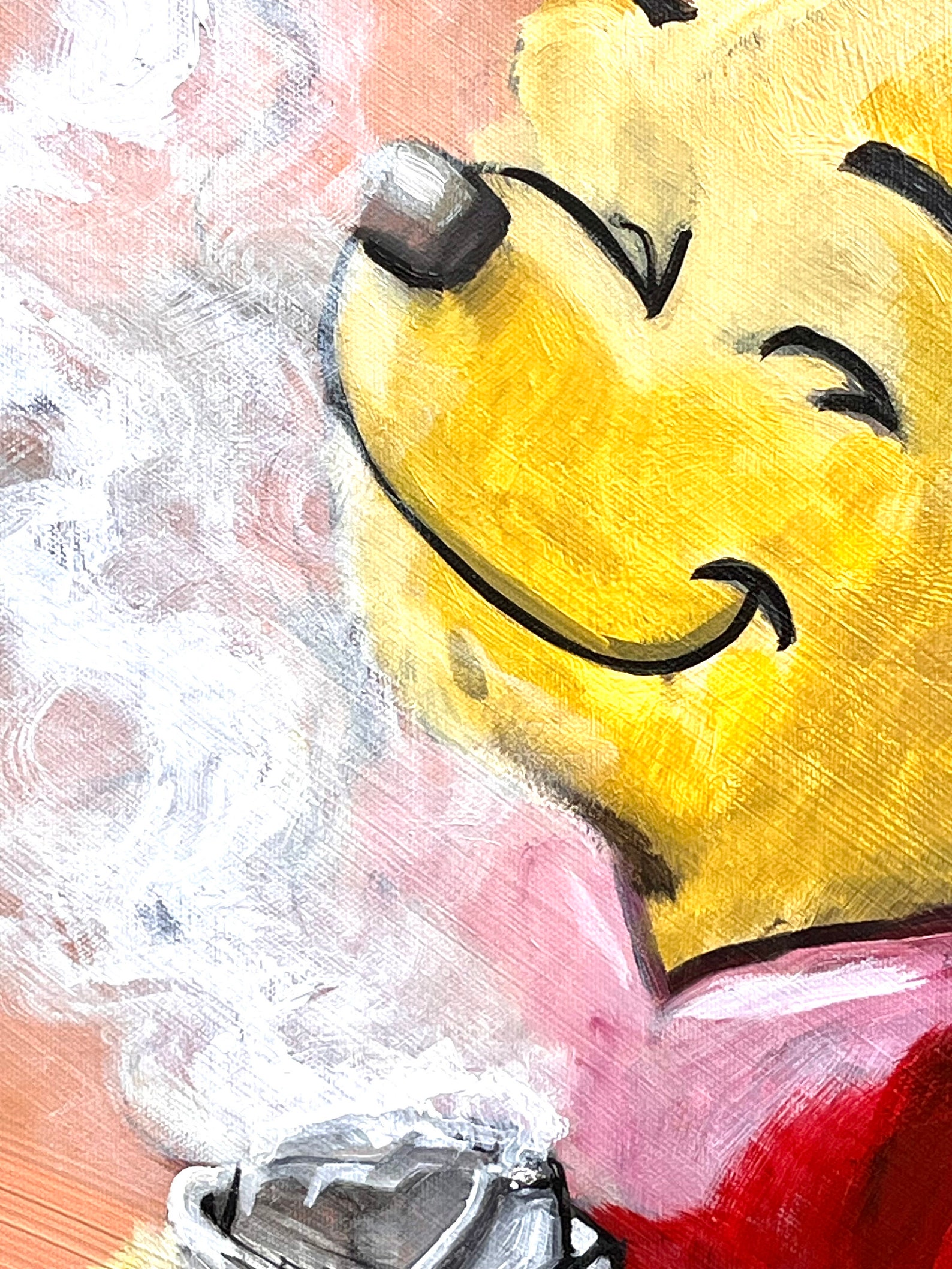 Original Painting of Winnie the Pooh Drinking Hot Chocolate Mix With ...