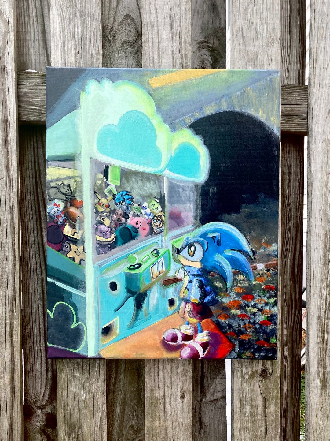 Painting of Sonic the Hedgehog - Etsy