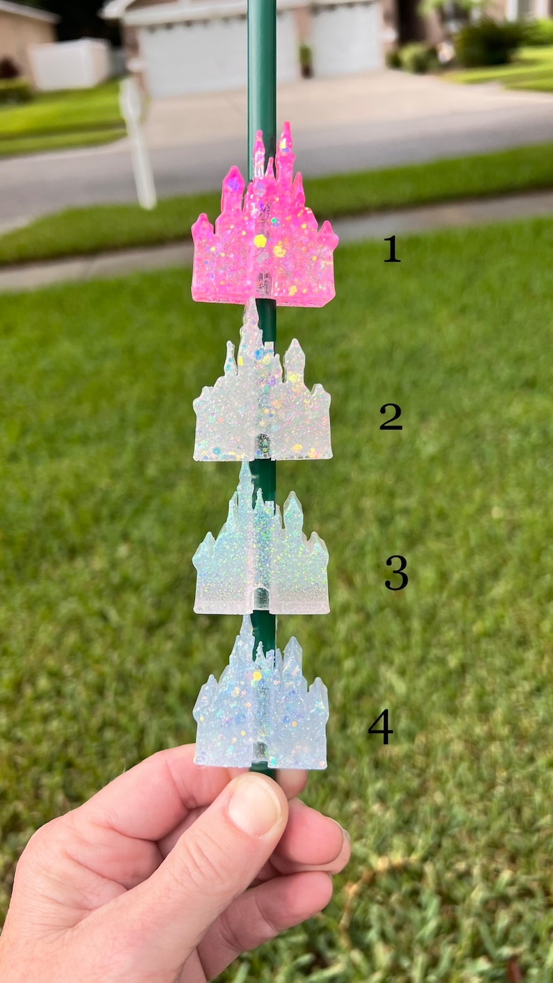 Straw Toppers Castle Straw Topper Disney Castle Inspired - Etsy