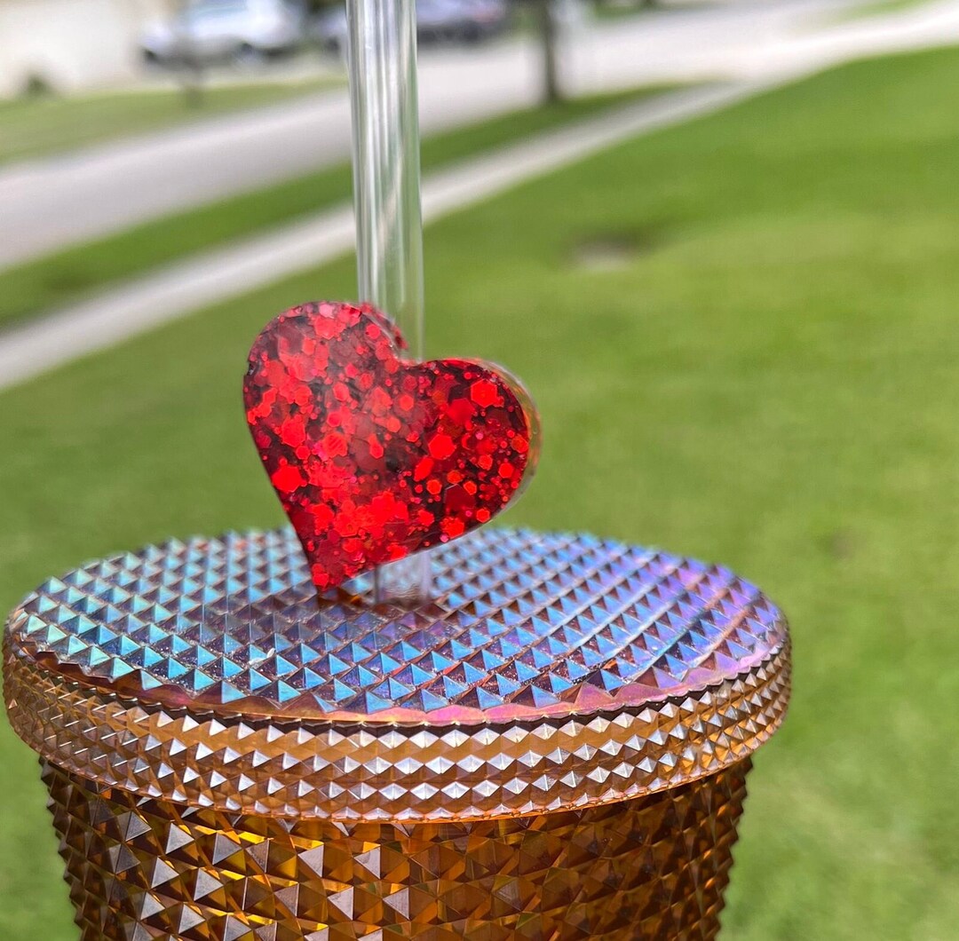 Heart Straw Toppers | Straw Topper |straw Toppers| Heart| Starbucks Cup ...