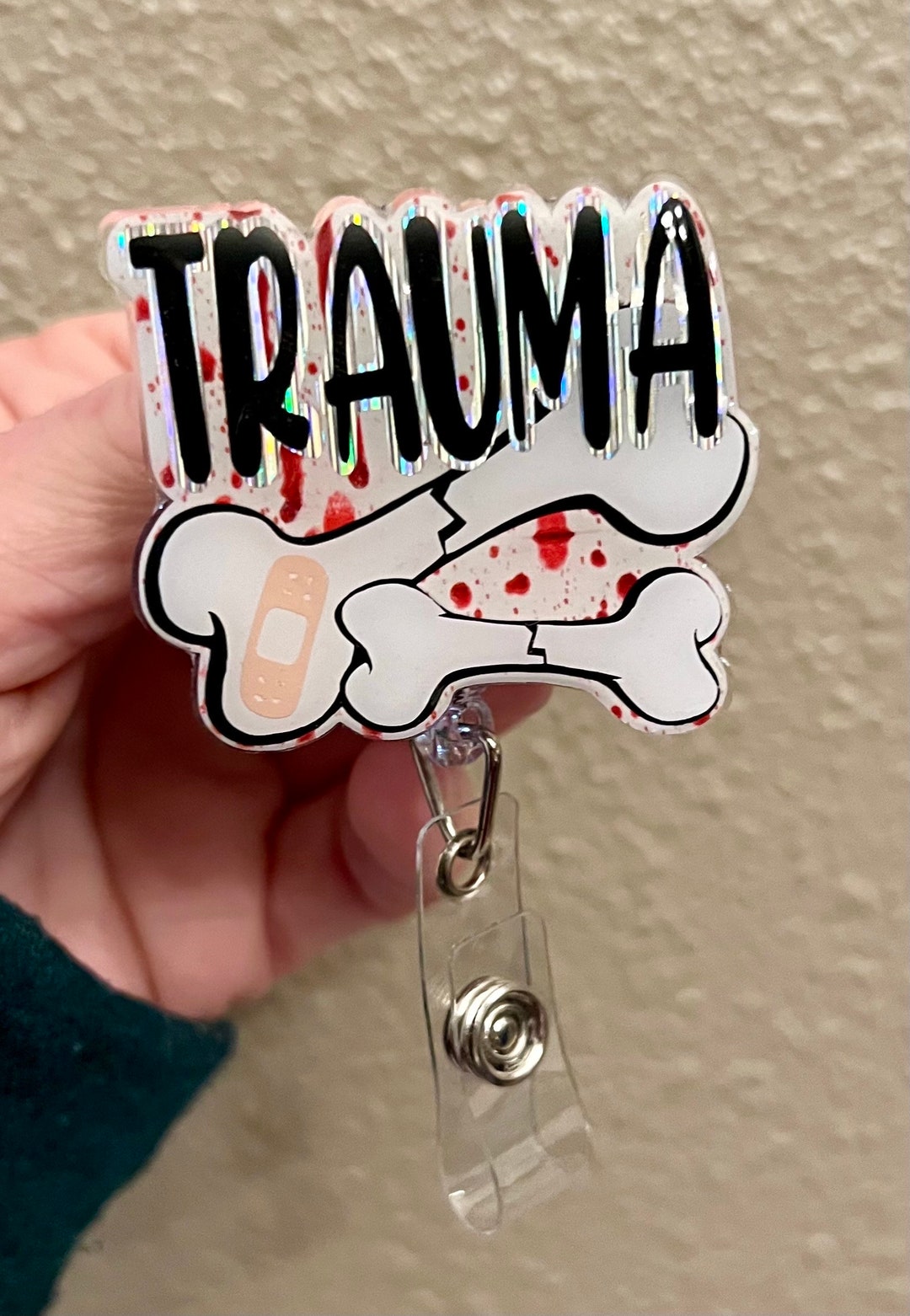 Trauma Badge Reel, Orthopedic Badge Reel, Orthopedic Nurse, Broken Bone ...