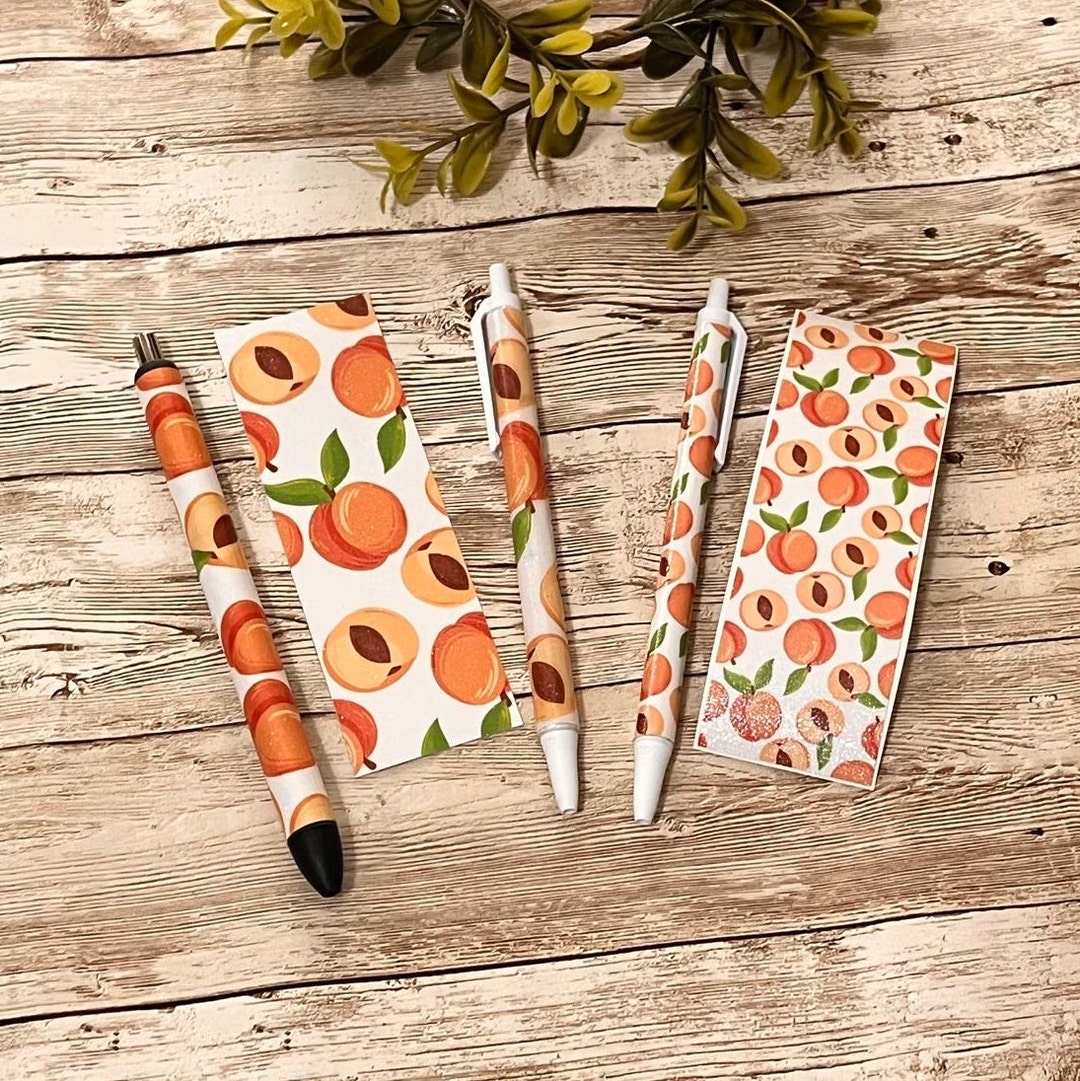 Glitter Pen| Peaches| Glitter| Fruit Pen | Peach | Personalized Pen ...