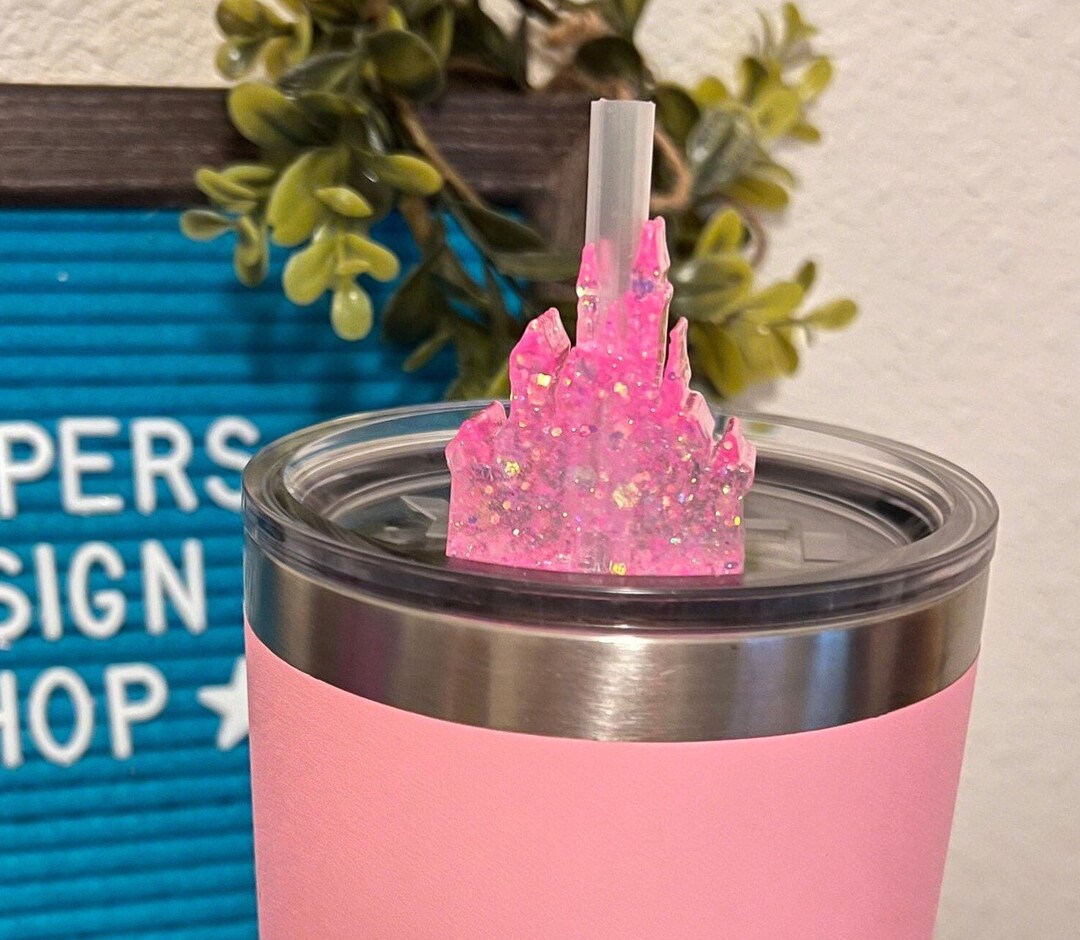 Straw Toppers Castle Straw Topper Disney Castle Inspired Disney Castle ...