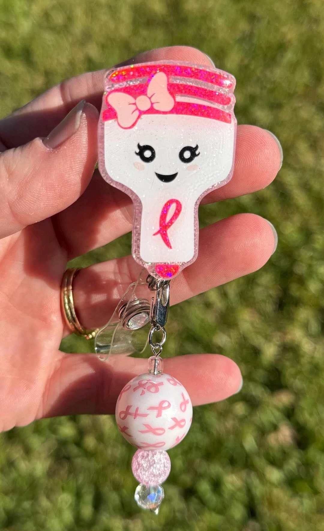 Breast Cancer Awareness ID Badge| Badge Reel| Transducer Badge| Nurse ...
