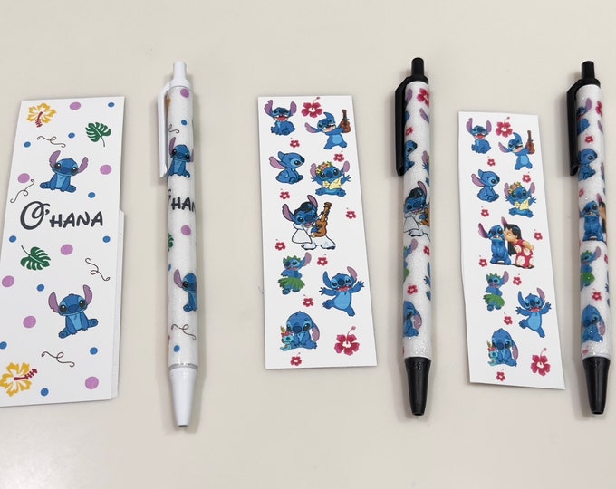 Disney Stitch Pen Set | Disney Inspired Glitter Pen Set | Elvis Stitch ...