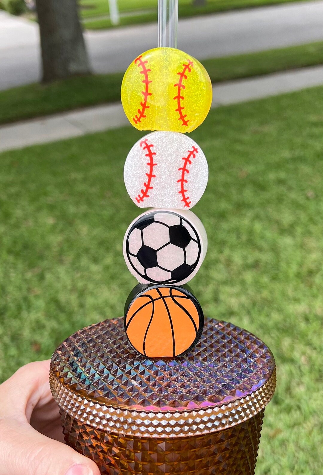 Straw Topper | Sports Straw Topper| Tumbler Accessory| Starbucks Cup ...