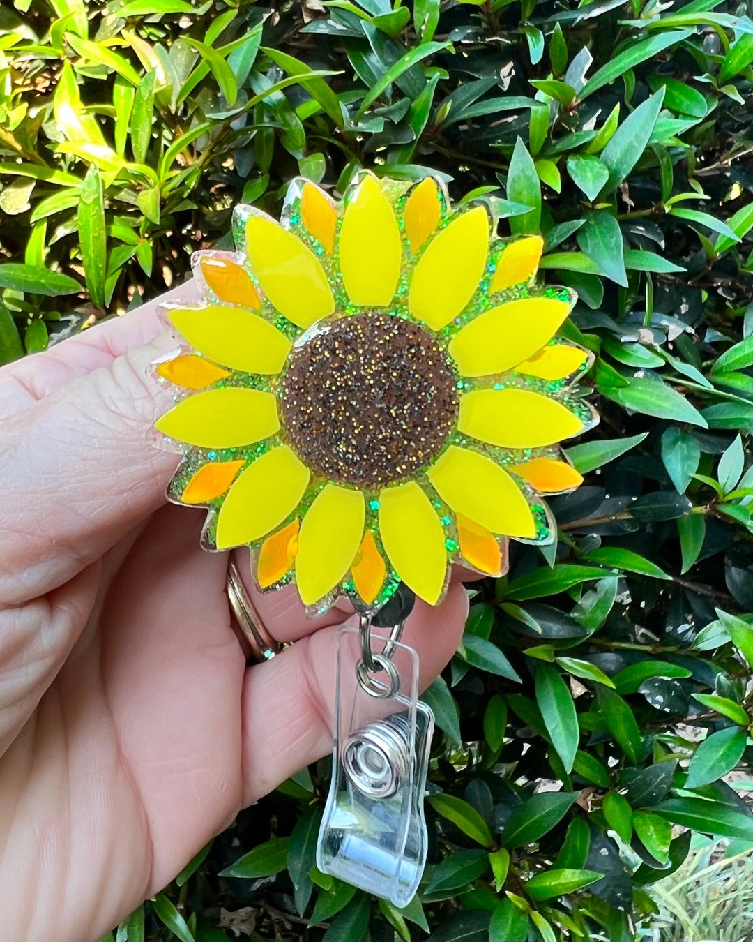 Sunflower Badge Reels| Badge Reel| Sunflower Badge Clip| Teacher| Badge ...