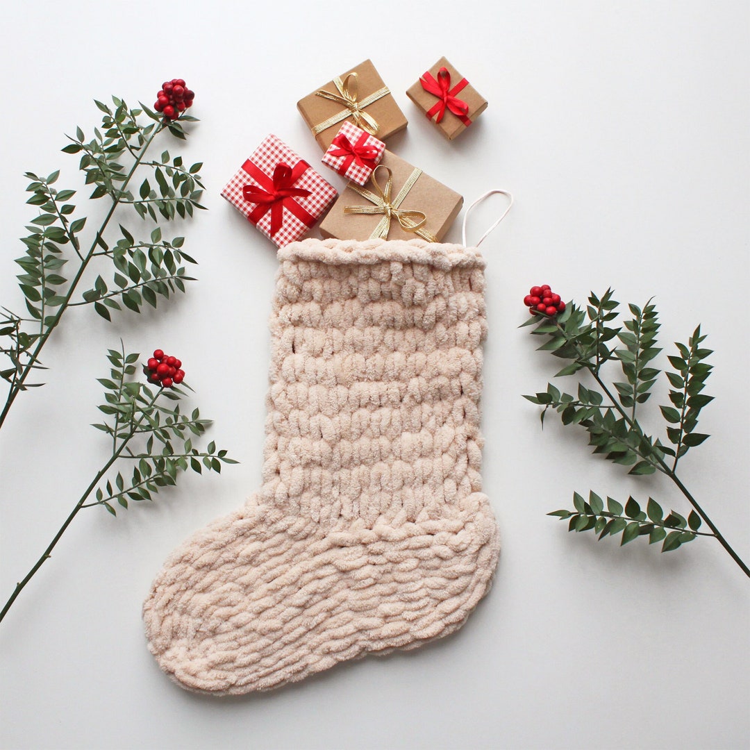 Chunky Knitted Christmas Stocking, Cozy Christmas Home Decoration, Xmas ...
